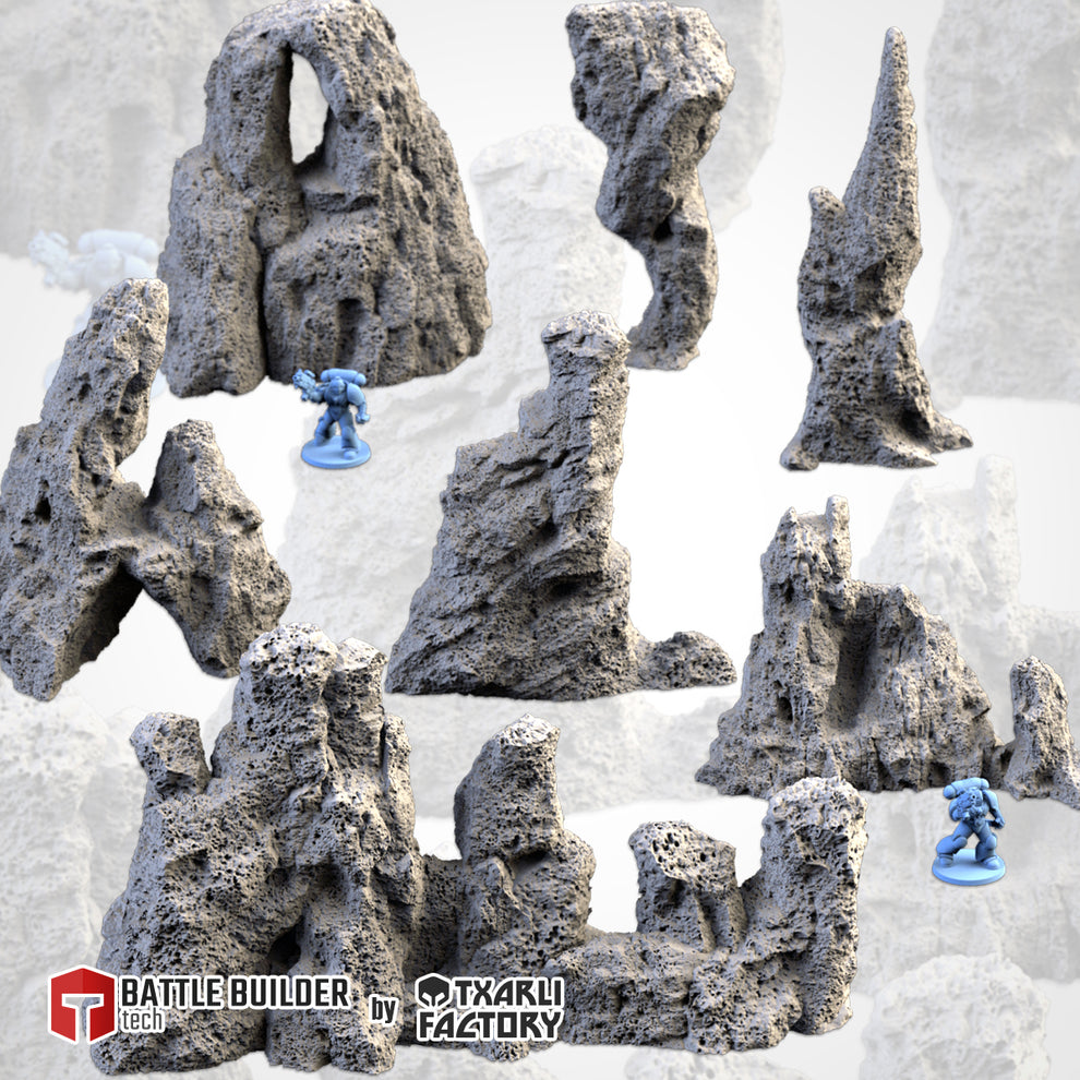Volcanic Rocks Terrain – 3D Printed Scenery for Warhammer & DnD ...