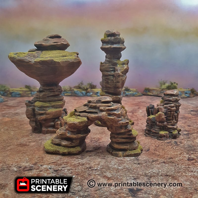 Canyon Rocks Terrain – 3D Printed Scenery for Warhammer & DnD – Pandem ...