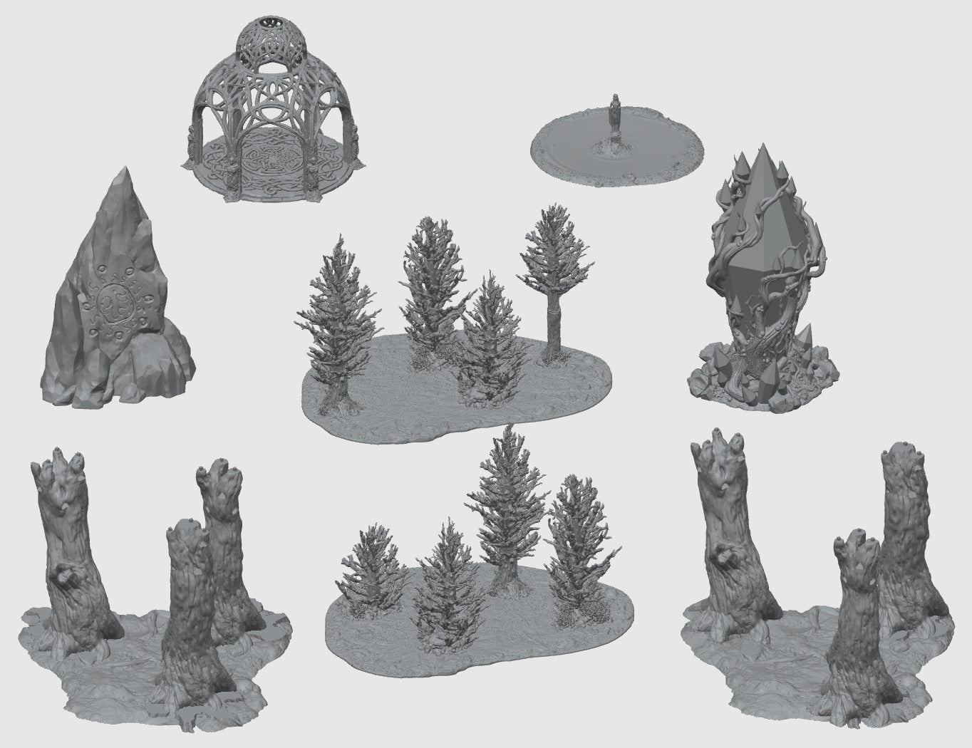 Forest Terrain Pack – Age of Sigmar Sylvaneth Ghyran Grove Set – Pandem ...