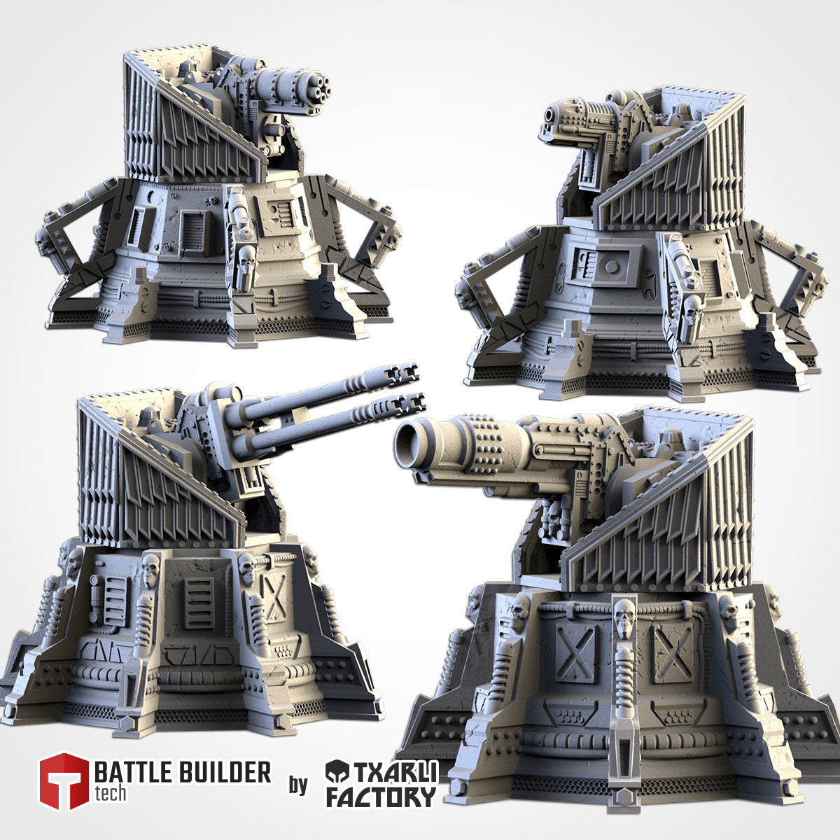 Sci-Fi Gun Turrets Terrain – 3D Printed Scenery for Warhammer & DnD ...